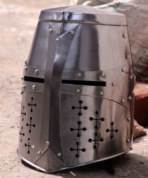 Templar Steel Crusader Helmet Knights Helmet Wearable For Etsy