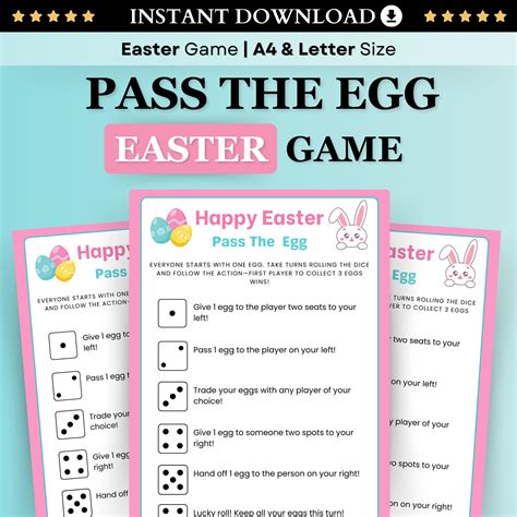 Easter Pass The Egg Easter Dice Game Left Right Easter Game