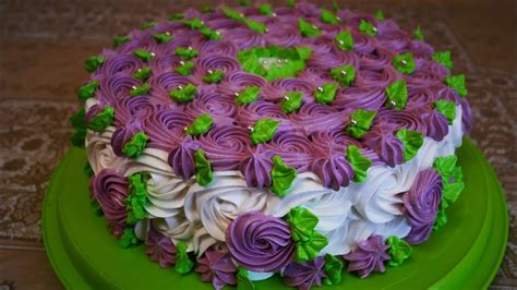 Бисквитный торт НЕЖЕНКА простое украшение торта УКРАШЕНИЕ тортов кремом в домашних условиях