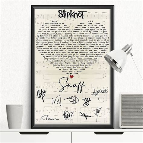 Slipknot Snuff Lyrics Poster Music Poster Song Lyrics Etsy