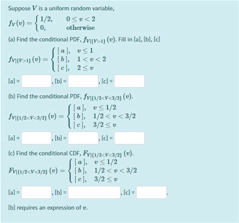 Solved Suppose V Is A Uniform Random Variable