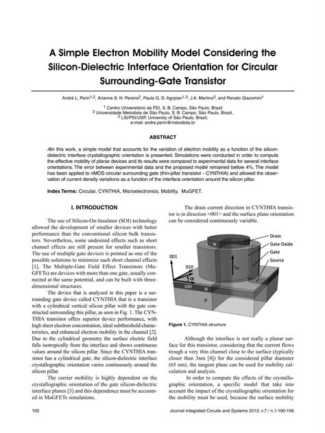 A Simple Electron Mobility Model Considering The Silicon Sbmicro