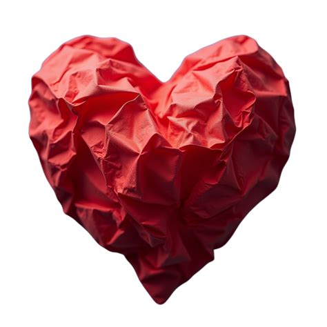 Crumpled Red Paper Heart 58129252 Png