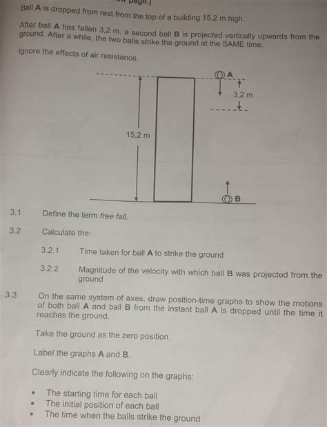 Solved Ball A is dropped from rest from the top of a | Chegg.com