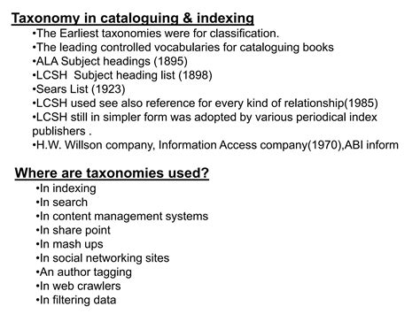 Taxonomies And Folksonomies Pptx