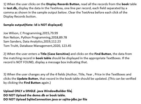 Solved Create A Folder Directory Called Sqlite Chegg