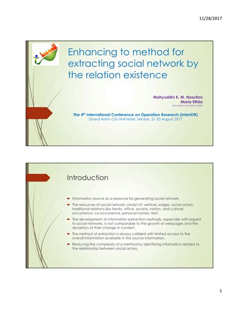 Pdf Enhancing To Method For Extracting Social Network By The Relation Existence