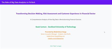 Fintech Bigdata Aut Balakrishnan Ilango Cqf