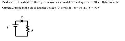 Solved Problem 1 The Diode Of The Figure Below Has A Chegg Com