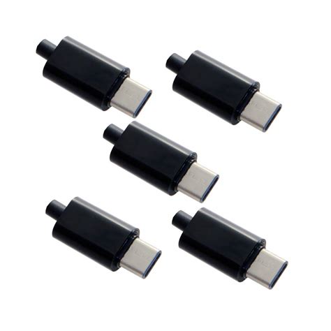 CY DIY 24pin USB 3 1 Type C USB C Male SMT Type Plug Connector With Black Housing Cover 5pcs