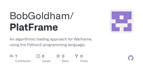 github bobgoldham platframe an algorithmic trading approach for