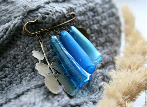 Брошь булавка голубые колокольчики в интернет магазине на Ярмарке Мастеров Брошь булавка