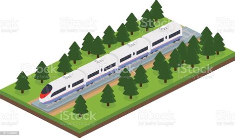 아이소메트릭 3d 벡터 일러스트 레이 션 철도 트랙에 급행 열차 등측투영법에 대한 스톡 벡터 아트 및 기타 이미지 등측투영법 벡터 철도 트랙 Istock