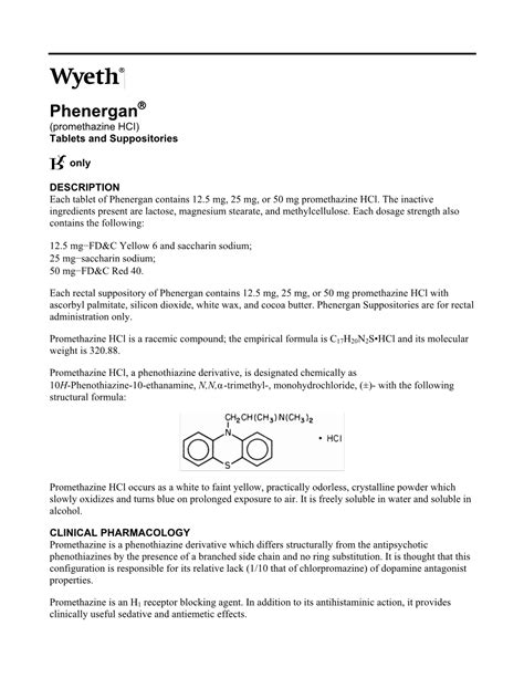 Phenergan Promethazine Hci Tablets And Suppositories Docslib