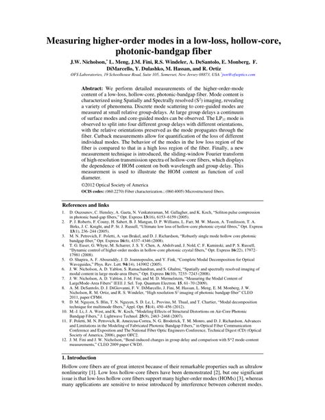Pdf Spatially And Spectrally Resolved Imaging Of Modal In Large Mode Area Fibers