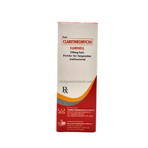 Clarithromycin 250mg 5ml 70ml Granules Philippine Generic Medicine