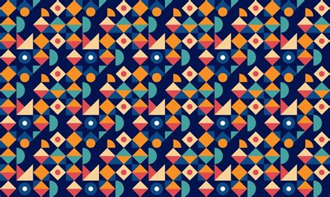 Deconstructivist Design Geometric Shapes Seamless Pattern For Wallpaper