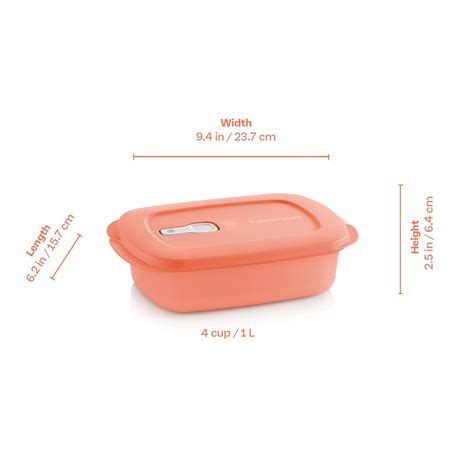Crystalwave® Plus Rectangular 4 Cup 1 L Tupperware Brand