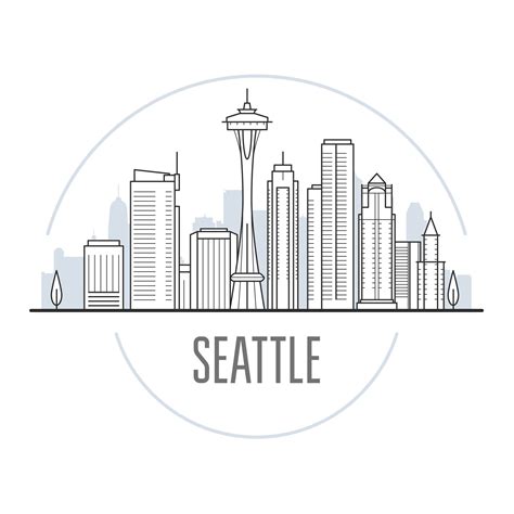 Premium Vector Seattle City Skyline