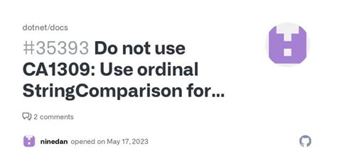Feng Yuan On Linkedin Do Not Use Ca1309 Use Ordinal Stringcomparison For Stringequals · Issue