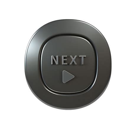 Sleek Metal Next Button With Play Icon User Interface Element For