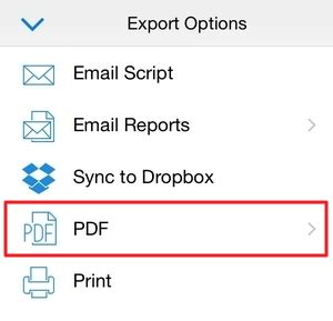 Can Final Draft Go Or The Final Draft Mobile App For The IPhone Export A Script As PDF Final