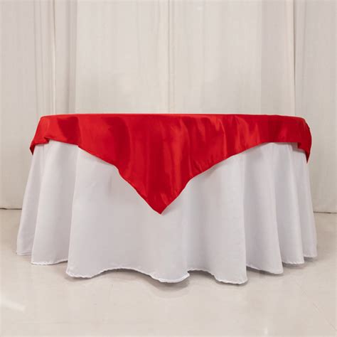 Lamour Satin Square Overlay 54x54 Red Tableclothsfactory