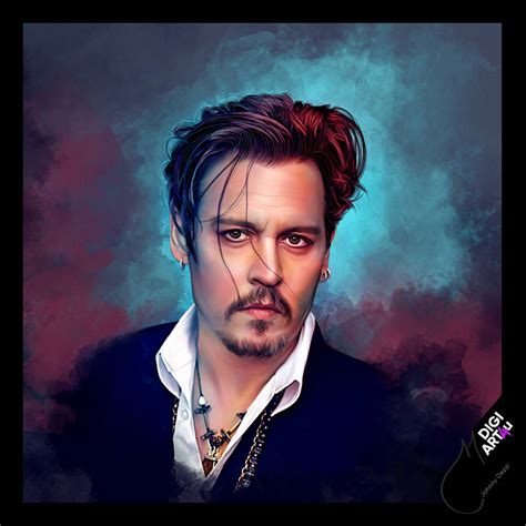 Digital Portrait Of Johnny Depp Actor By Digiartforu On Deviantart