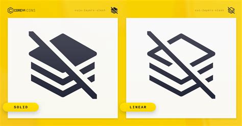 Layers Slash Icon · Linear · Coreui Icons · Svg Javascript Typescript