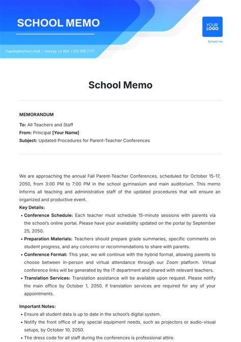 Free School Memo Templates To Edit Online And Print