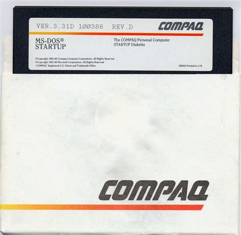 Ms Dos 331d Compaq Oem 525 360k Floppy Version — Winworld