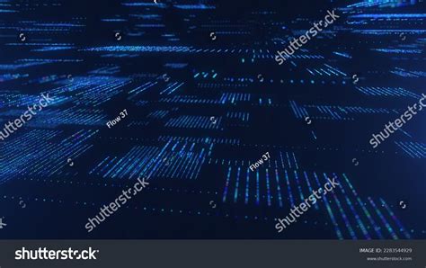 future digital cyberspace moving particles sorting stock illustration