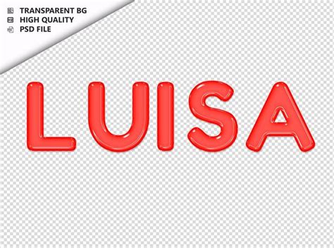 Luisa Typographie Roter Text Glänzendes Glas Psd Durchsichtig Premium