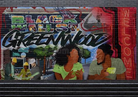 Right End Of The Black Wall Street Mural Now Placed On The Side Of The