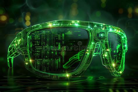 Futuristic High Tech Augmented Reality Glasses Displaying Advanced