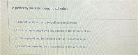 Solved A Perfectly Inelastic Demand Schedulecannot Be Shown