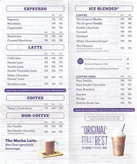 The Coffee Bean And Tea Leaf Menu Zomato Philippines