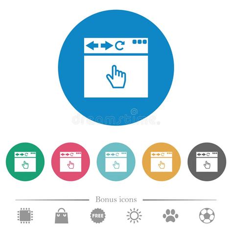 browser pointer cursor flat round icons stock vector illustration of