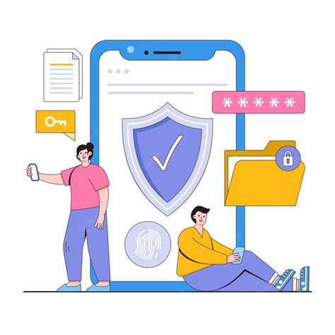 Premium Vector Mobile App Security Vector Illustration Concept With