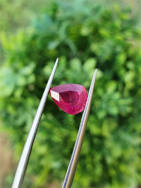 Ruby Natural Pear Shape Unheated Ct Zadran Gems