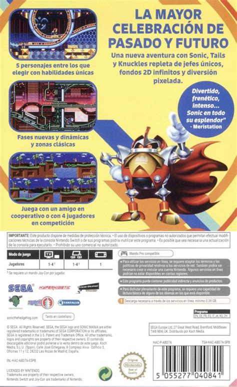 Sonic Mania Cover Or Packaging Material Mobygames