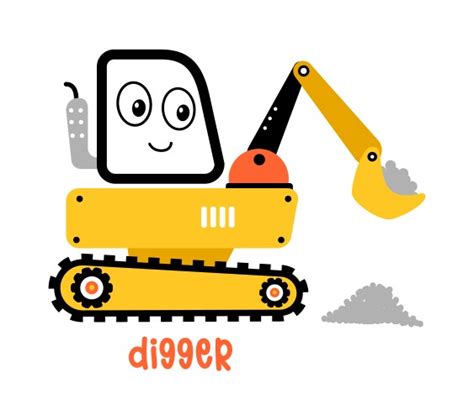 Hand Drawing Cute Digger Royalty Free Vector Image