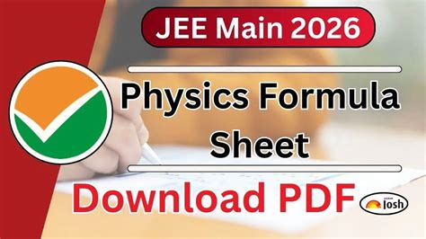 Jee Main 2026 Physics Formula Sheet Download Pdf For Free