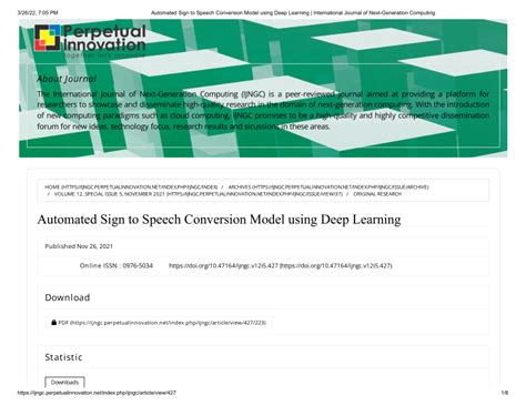 Pdf Automated Sign To Speech Conversion Model Using Deep Learning