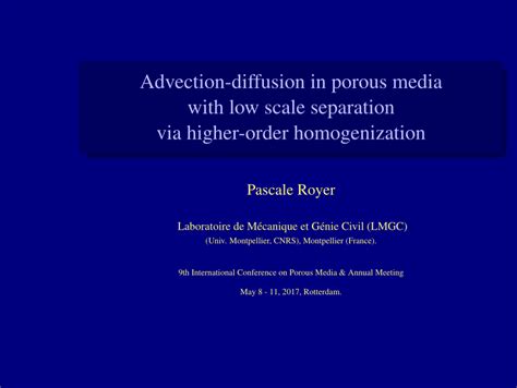 Pdf Advection Diffusion In Porous Media With Low Scale Separation Via