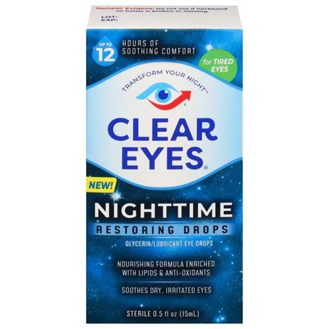 Clear Eyes Eye Drops Glycerinlubricant Nighttime Publix Super Markets