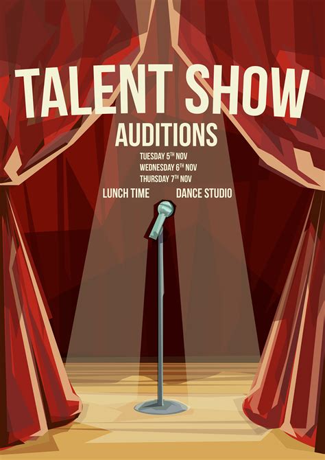 School Talent Show Auditions Poster Behance