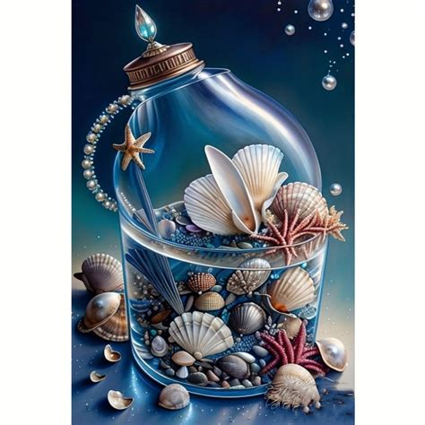 Temu｜해양 테마 다이아몬드 페인팅 키트 라운드 다이아몬드 아크릴 Pmma 소재 40x70cm1575x27