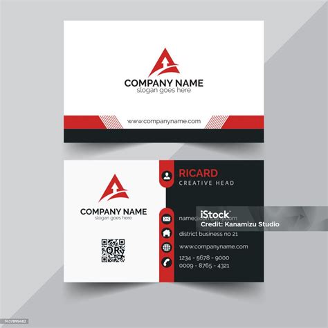 창의적이고 깨끗한 명함 템플릿 미니멀 한 이름 카드 양면 카드 명함에 대한 스톡 벡터 아트 및 기타 이미지 명함 디자인 모던 양식 Istock