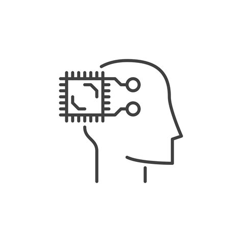 Human Head With AI Chip Or CPU Vector Concept Line Icon Or Sign Vector Art At Vecteezy